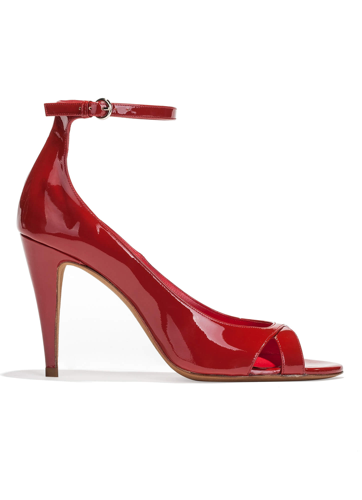 Sandalias rojas de tacón alto - tienda de zapatos Pura López . PURA LOPEZ